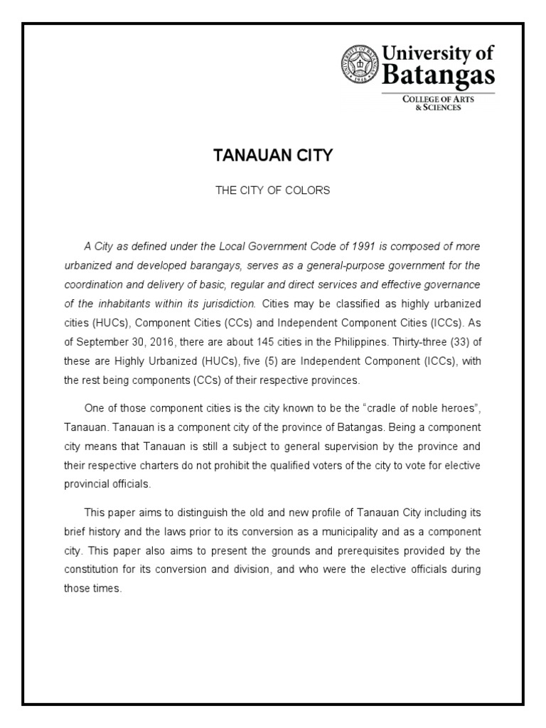 Tanauan City | PDF | Philippines | Government