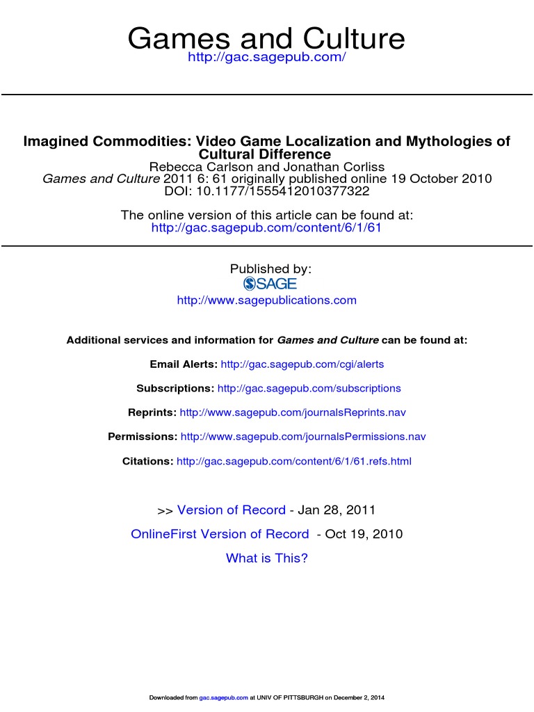 Imagined Commodities Video Game Localiza | PDF | Video Games