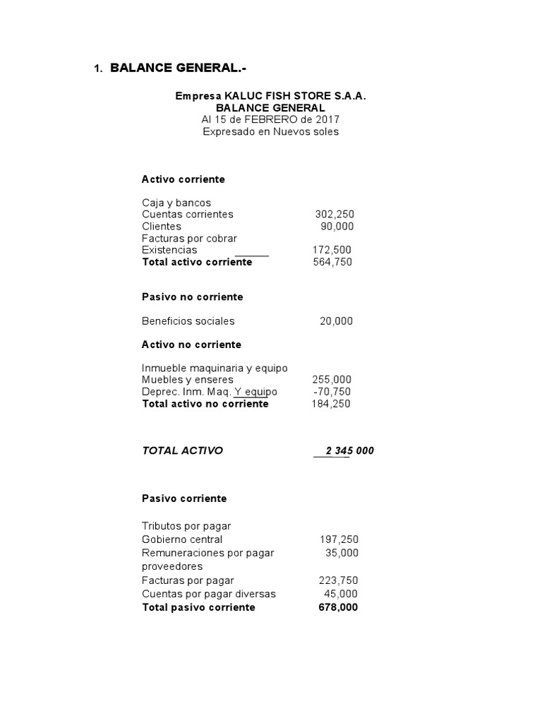 Balance General | PDF | Hoja de balance | Sociedad de responsabilidad ...