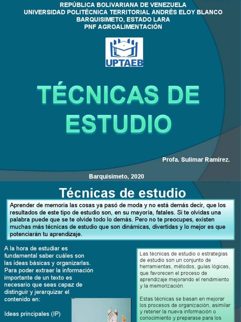 Técnicas de Estudio | PDF | Habilidades de estudio | Memoria