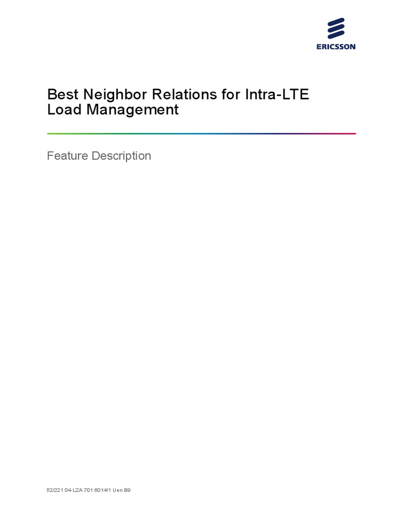 Best Neighbor Relations For Intra-LTE Load Management PDF | PDF | Load ...