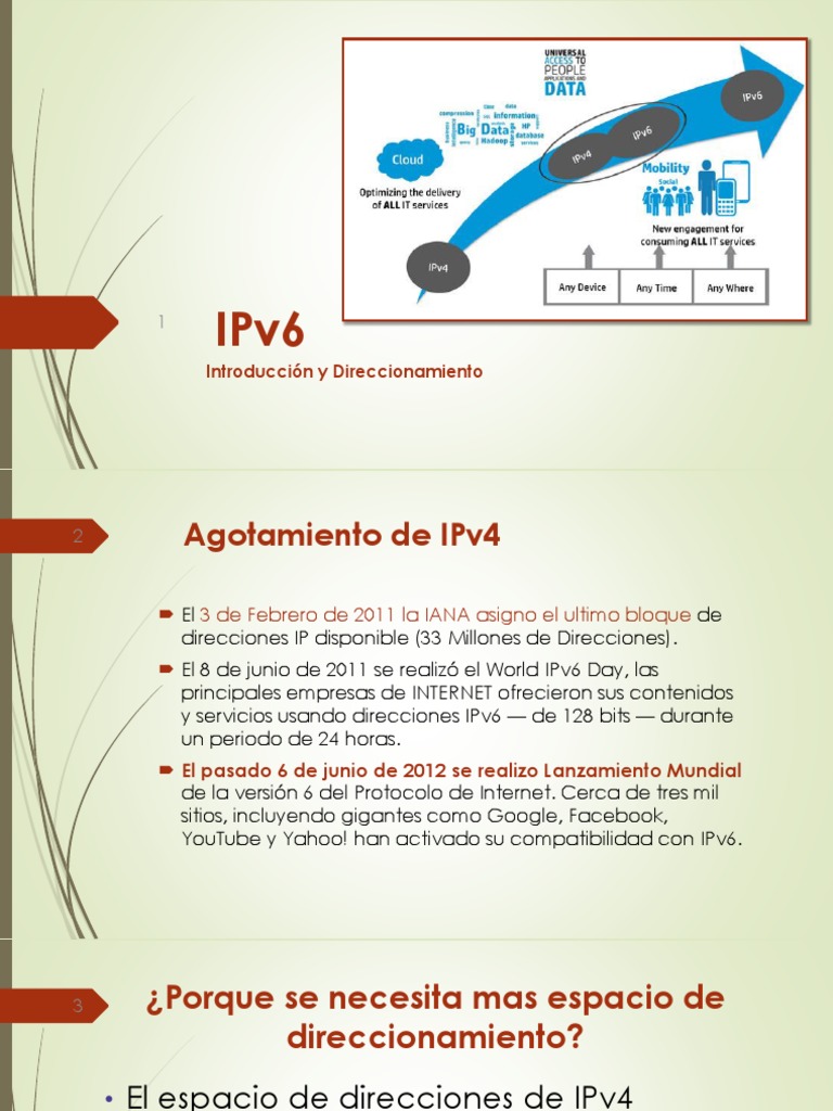 4.1 Direccionamiento Ipv6 | PDF | Yo Pv6 | Dirección IP
