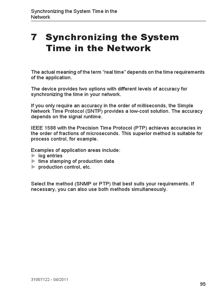 Slidex - Tips - 7 Synchronizing The System Time in The Network PDF | PDF | Ip Address | Computer ...