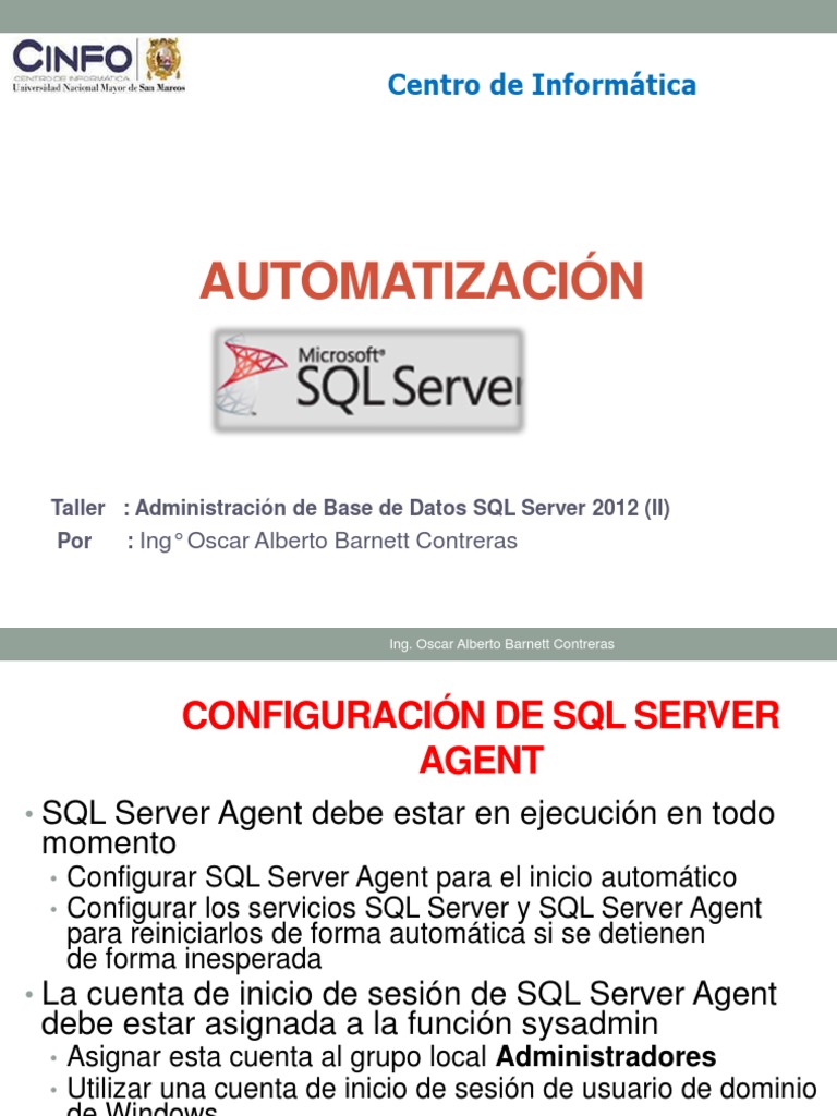 Automatizacion SQL Server | PDF | Servidor SQL de Microsoft | SQL