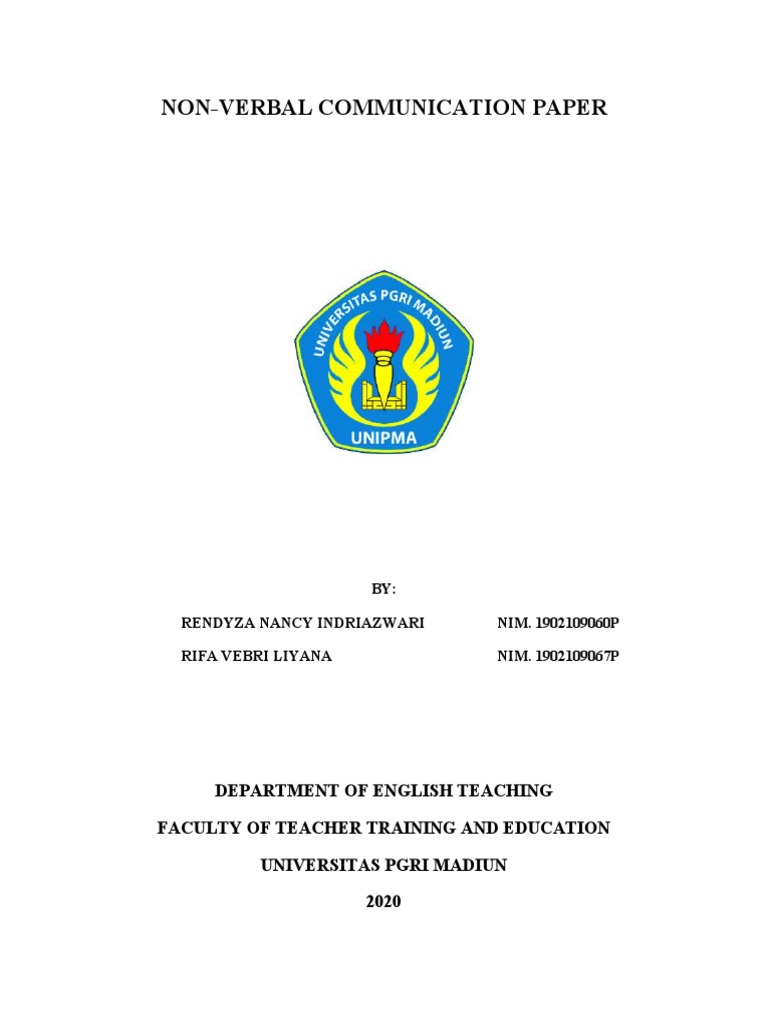 Non-Verbal Comm Paper | PDF | Nonverbal Communication | Body Language