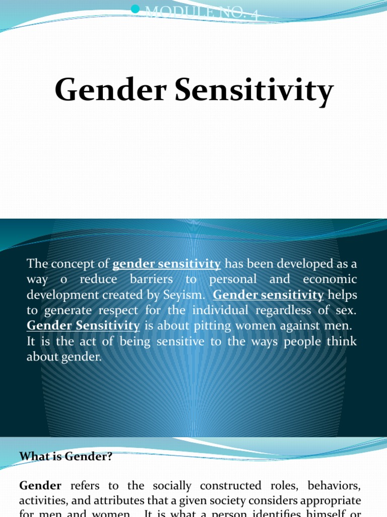 Module 4 Gender Sensitivity | PDF | Gender | Gender Studies