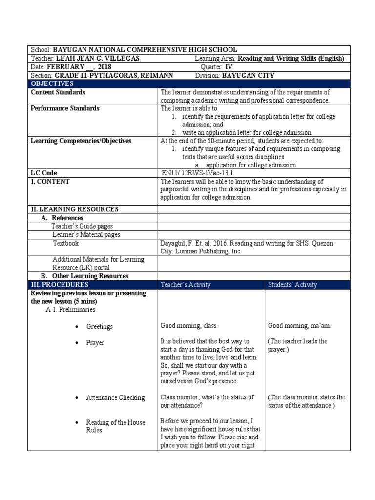 Application For College Admission Pdf University And College