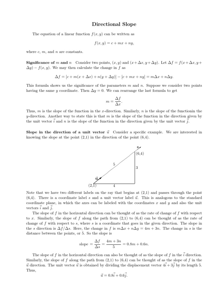 Directional Slope | PDF | Slope | Gradient