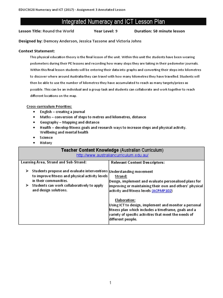 Integrated Numeracy and ICT Lesson Plan | PDF | Educational Technology ...