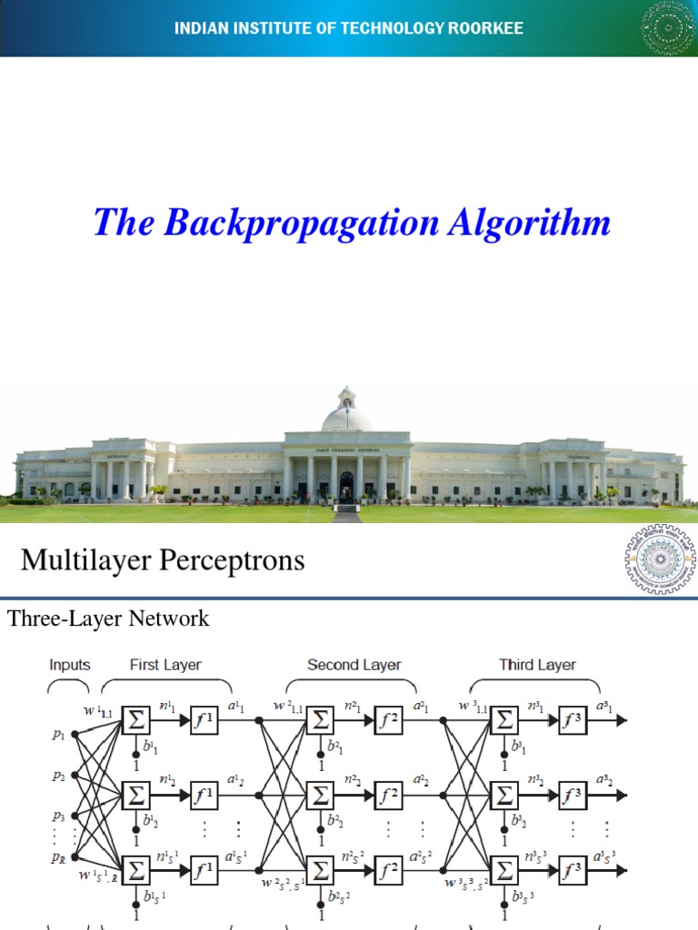 The Backpropagation Algorithm: Indian Institute of Technology Roorkee | PDF | Computational ...
