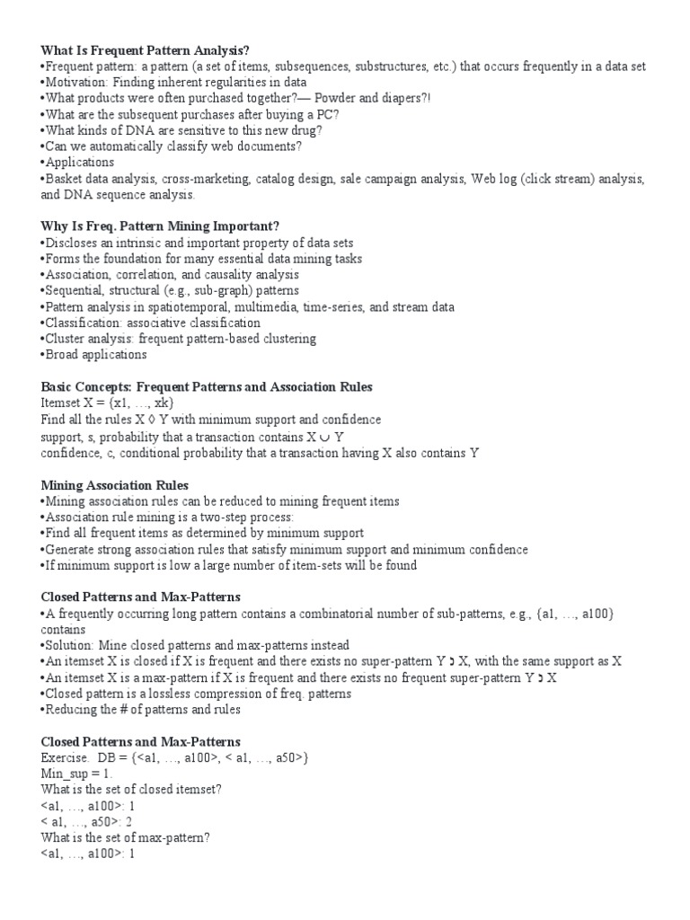 What Is Frequent Pattern Analysis? | PDF | Applied Mathematics | Algorithms