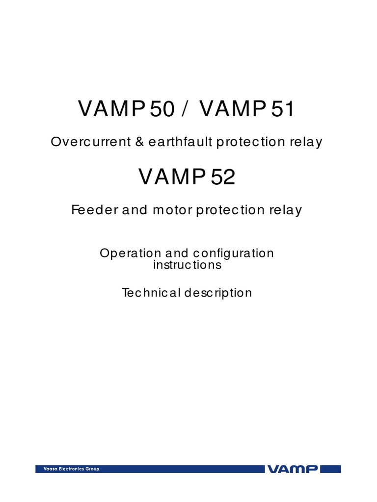 Manual EN Vamp 50-51-52 PDF | PDF | Menu (Computing) | Relay