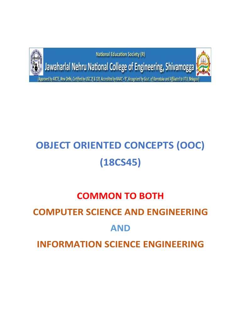 Iv Semester Ooc 18cs45 Notes Pdf Parameter Computer Programming Object Oriented