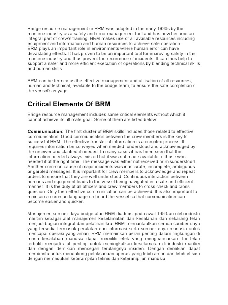 Critical Elements of BRM: Communication: The First Cluster of BRM ...