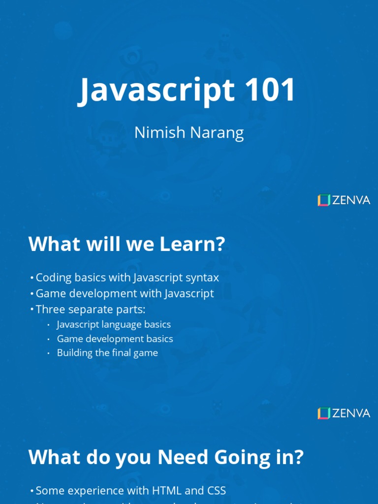 Zenva - Javascript 101 Slides | PDF | Java Script | Control Flow
