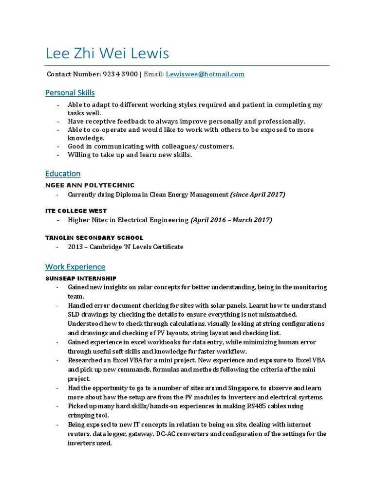 Lewis Lee CV | PDF | Visual Basic For Applications | Microsoft Excel