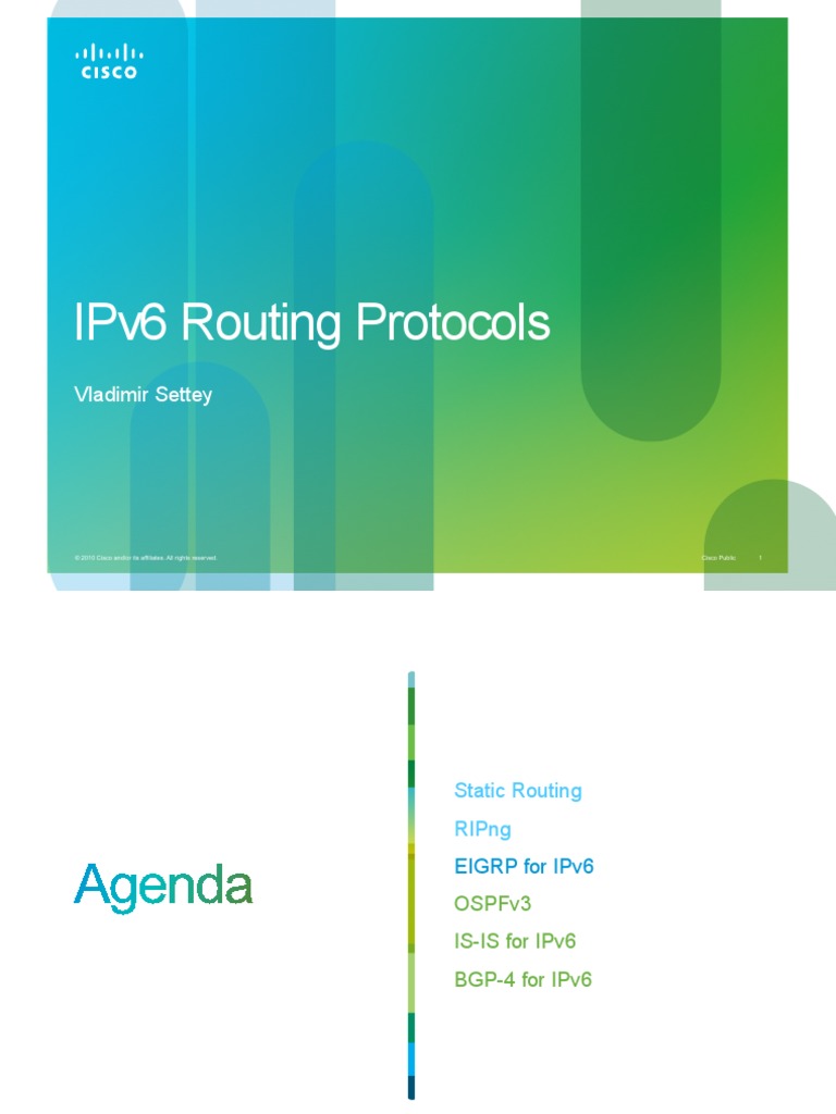 Ipv6 Routing Protocols: Vladimir Settey | PDF | I Pv6 | Computer ...