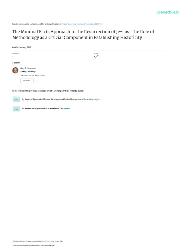 HABERMAS, G - 2012 - The Minimal Facts Approach To The Resurrection of ...