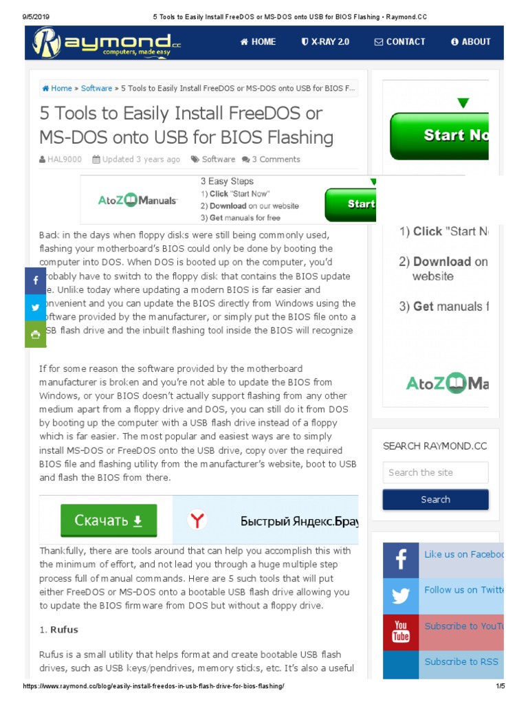 5 Tools To Easily Install FreeDOS or MS-DOS Onto USB For BIOS Flashing ...