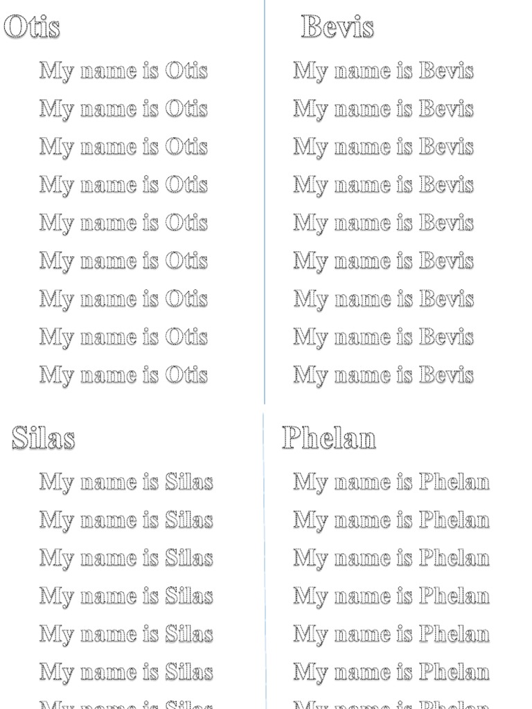 My Name Is Worksheet For Children | PDF