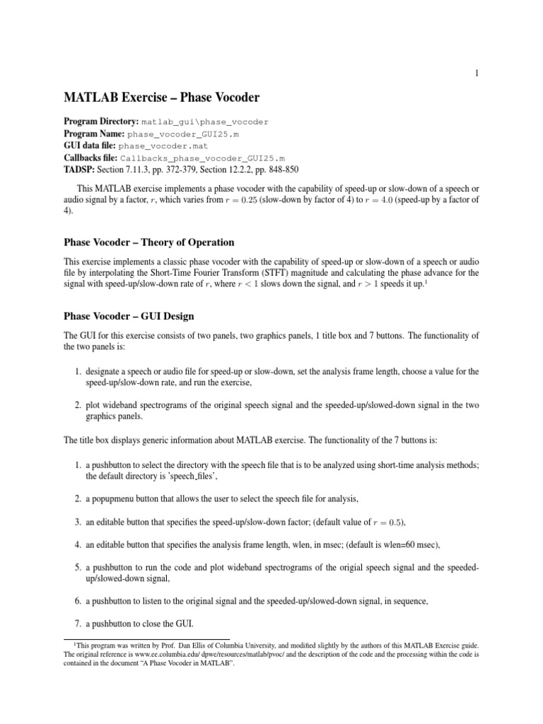5.16 Phase Vocoder PDF | Download Free PDF | Matlab | Phase (Waves)