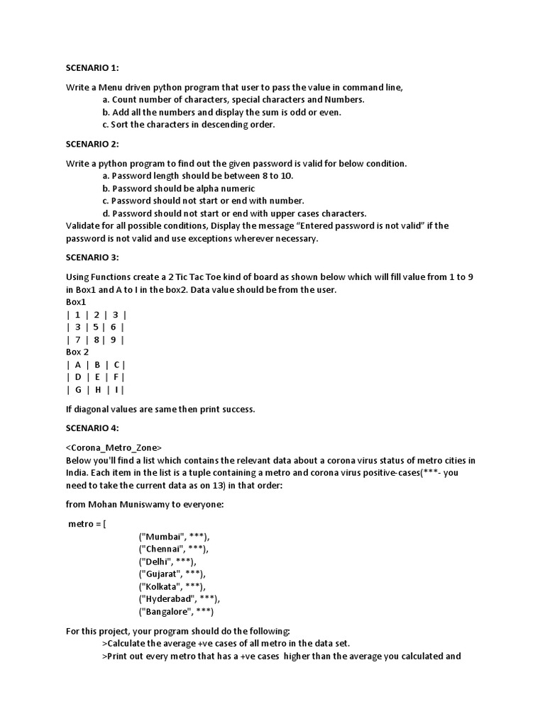 Scenarios Wipro | PDF | Password | Computer Programming