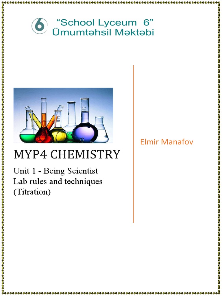 Unit - 1 Lab - Safety MYP4 1 | PDF | Titration | Chemistry