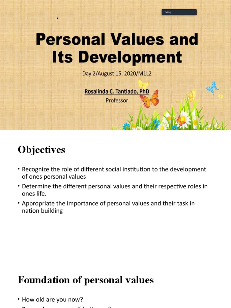 Personal Values and Its Development | PDF