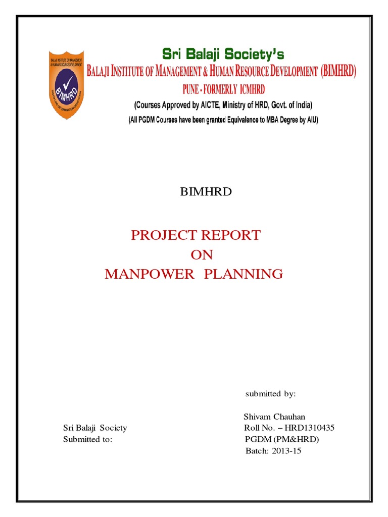 Manpower Planning Project Report | PDF | Human Resources | Recruitment