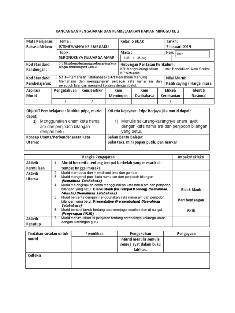 RPH BM Tahun 6 | PDF | Seni & Disiplin Bahasa