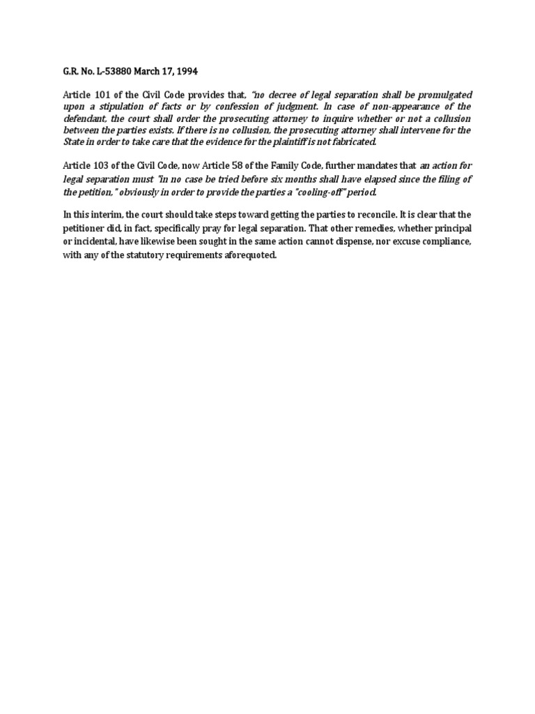 Article 58 of The Family Code | PDF