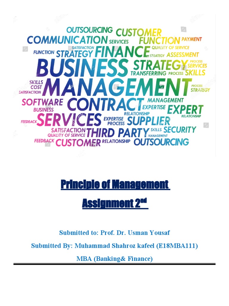 Principle of Management Assignment 2 | PDF | Organizational Structure ... Principle of Management Assignment 2 | PDF | Organizational Structure ...