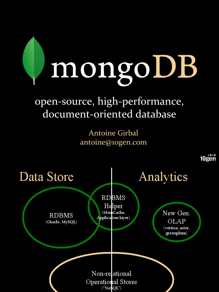 Open Source High Performance Document Oriented Database Antoine Girbal Pdf Mongo Db No Sql
