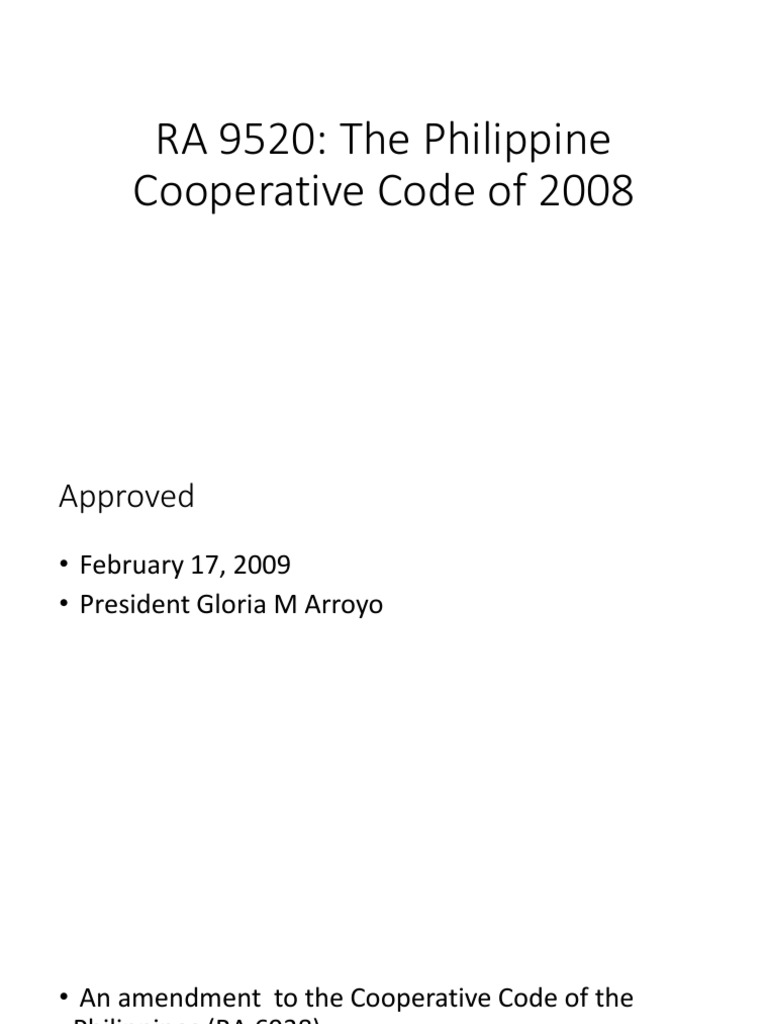 Intro To RA 9520 and Organization and Registration | PDF | Cooperative ...