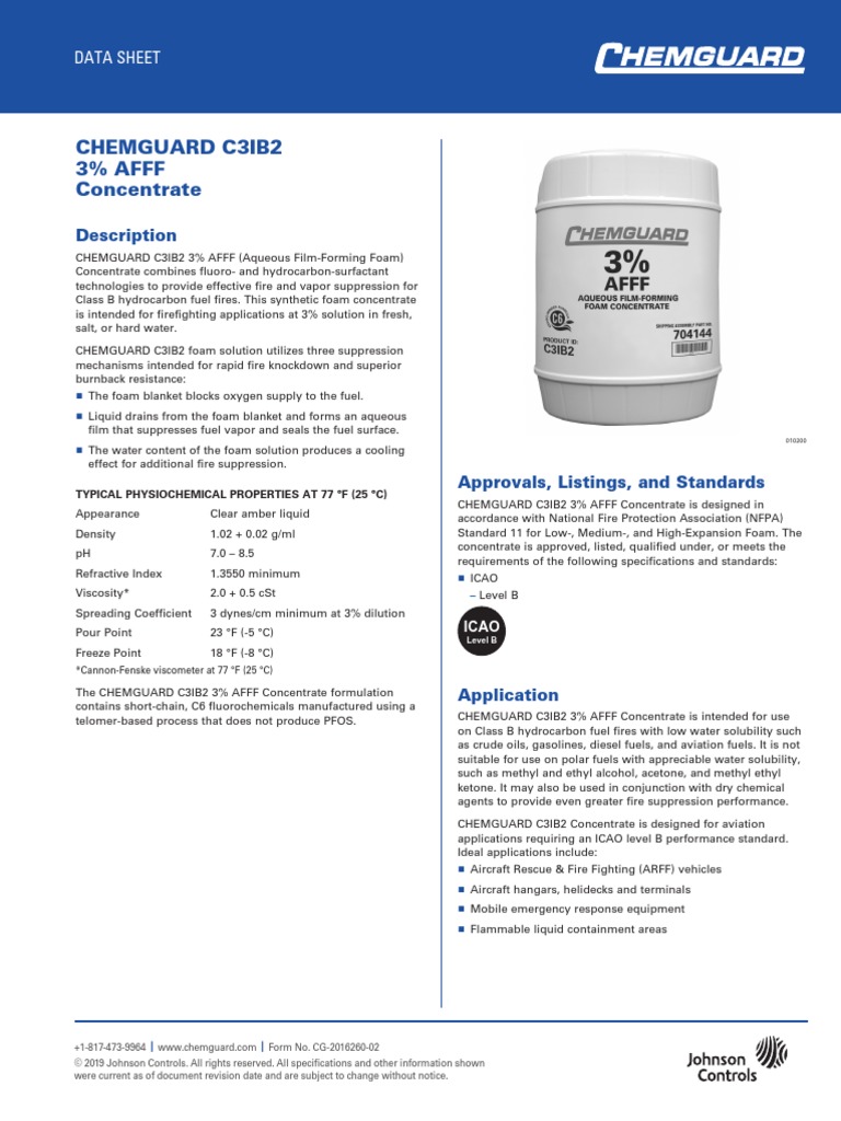 Chemguard C3Ib2 3% Afff Concentrate: Description | PDF | Soft Matter ...