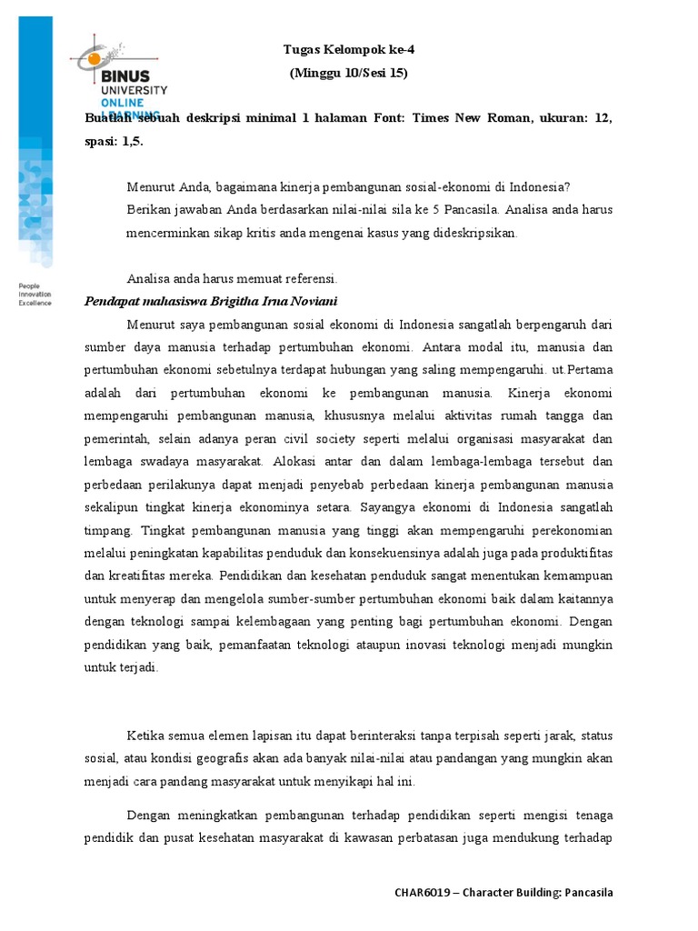 Tugas Kelompok Ke-4 (Minggu 10/sesi 15) : Pendapat Mahasiswa Brigitha Irna Noviani | PDF ...