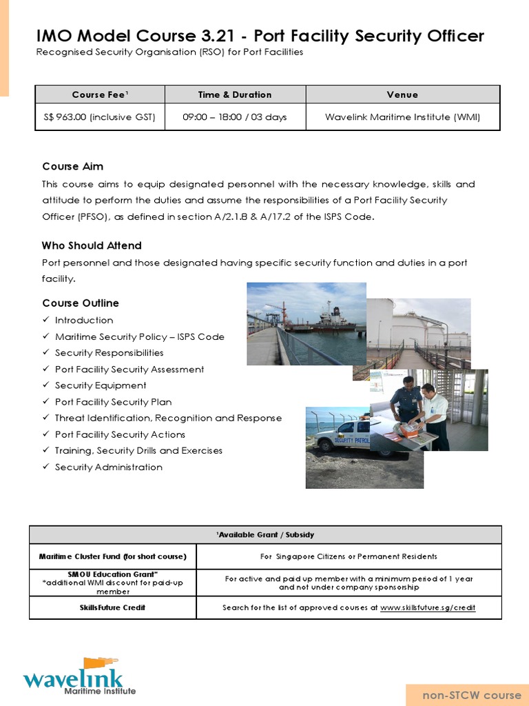 IMO Model Course 3.21 - Port Facility Security Officer | PDF