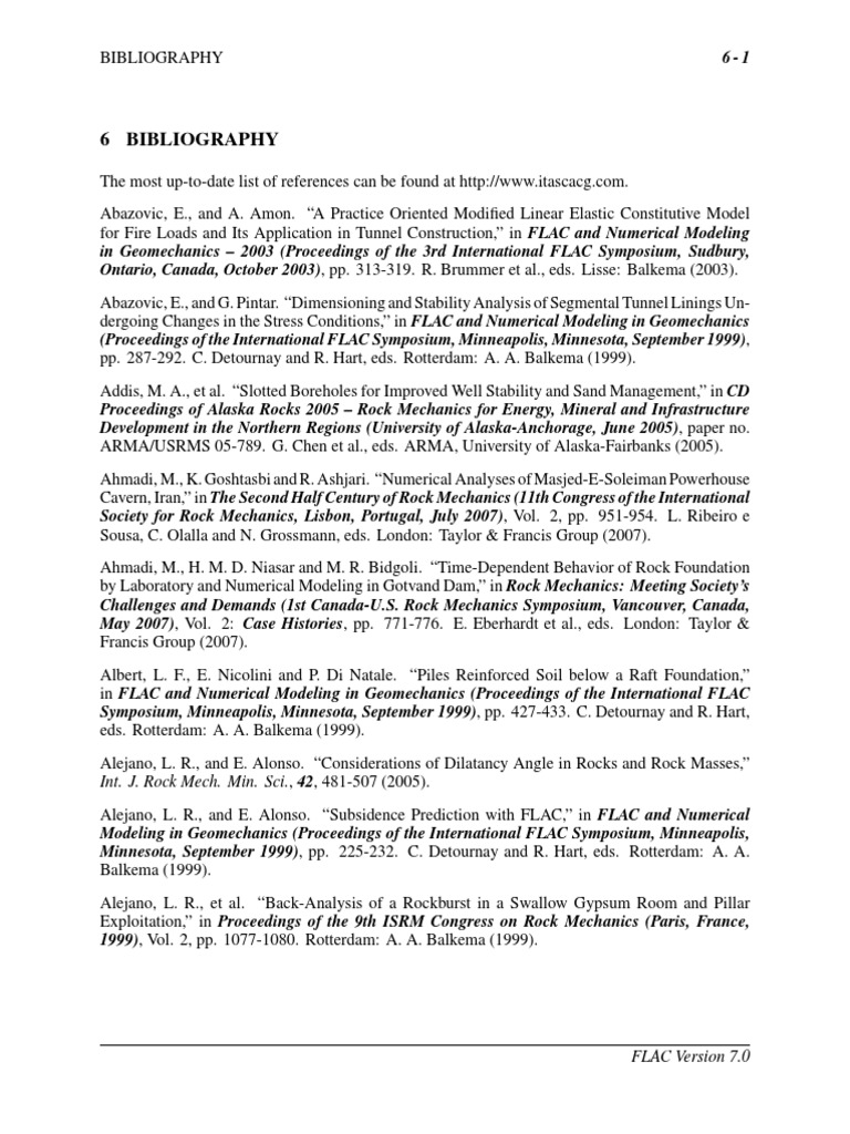 FLAC Bibliography and References | PDF | Geotechnical Engineering ...