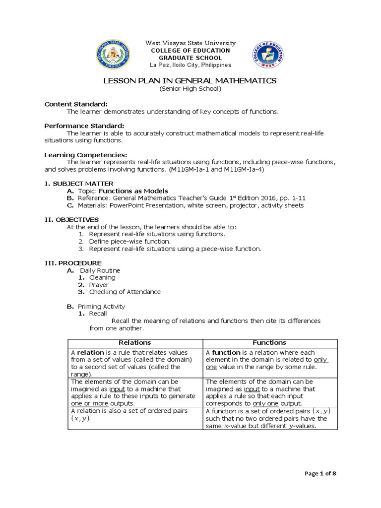 Functions As Models (General Mathematics) | PDF | Function (Mathematics ...
