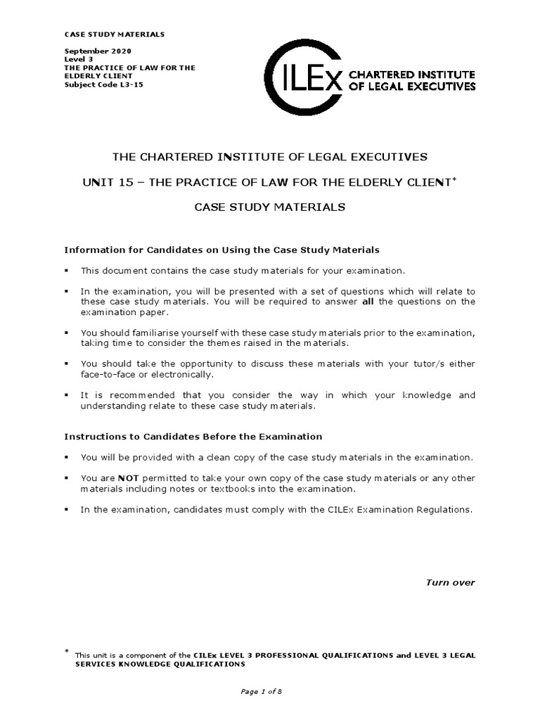 The Chartered Institute of Legal Executives Unit 15 - The Practice of ...