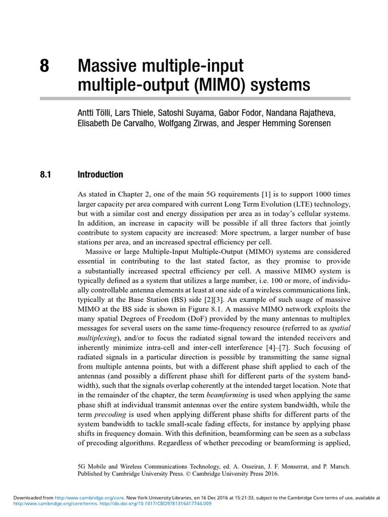 Massive MIMO | PDF | Mimo | Physical Layer Protocols
