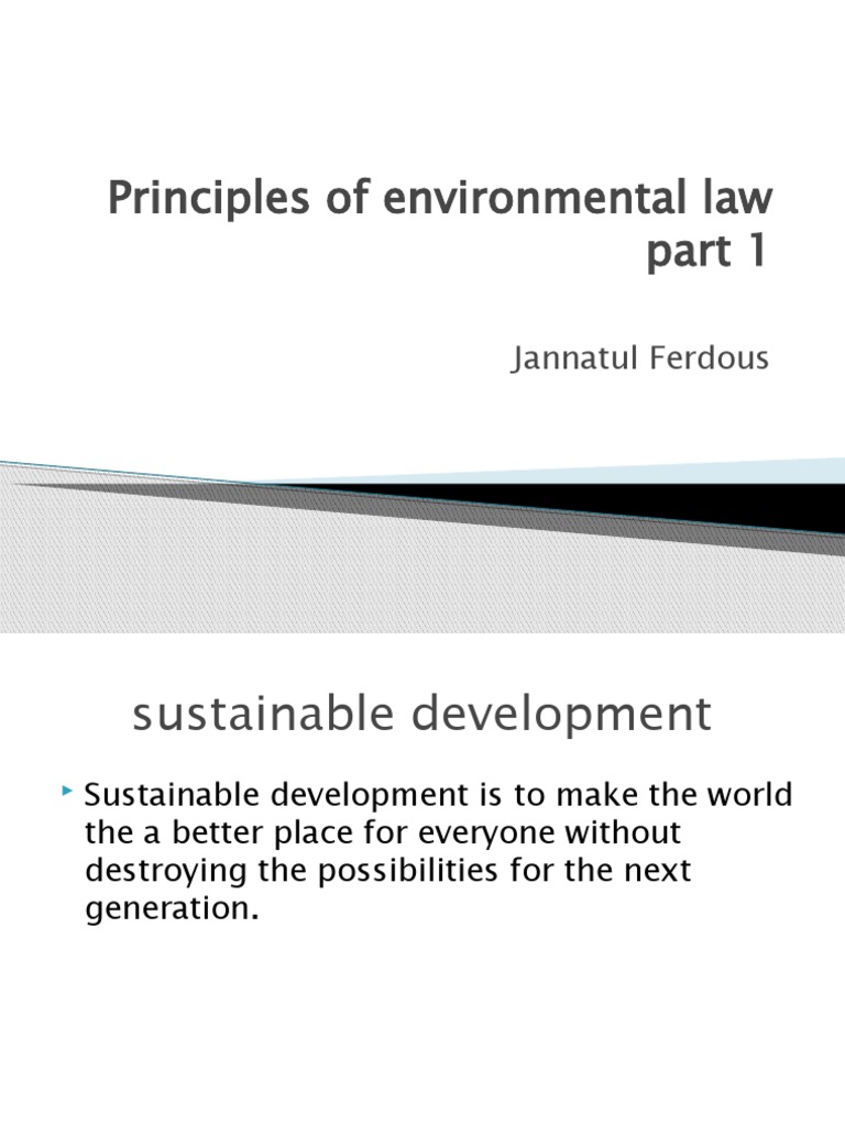 Principles of Environmental Law | PDF | Sustainability | Sustainable ...