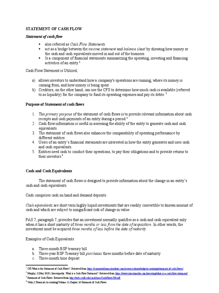 Statement of Cash Flows | PDF | Cash Flow Statement | Expense