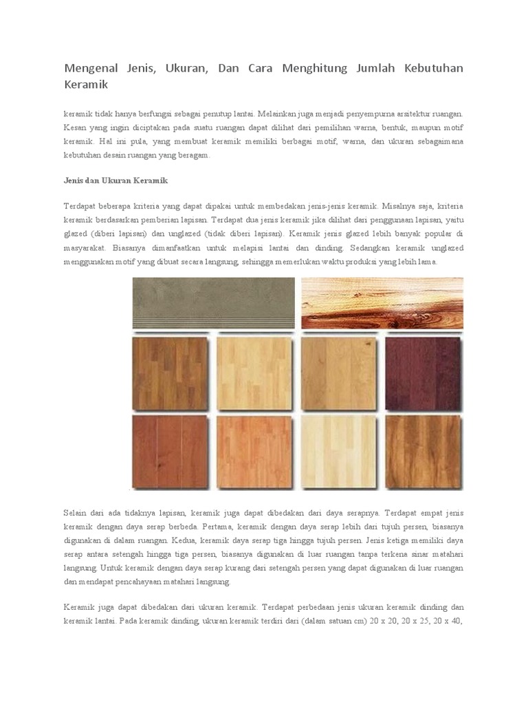 Menghitung RAB Keramik | PDF