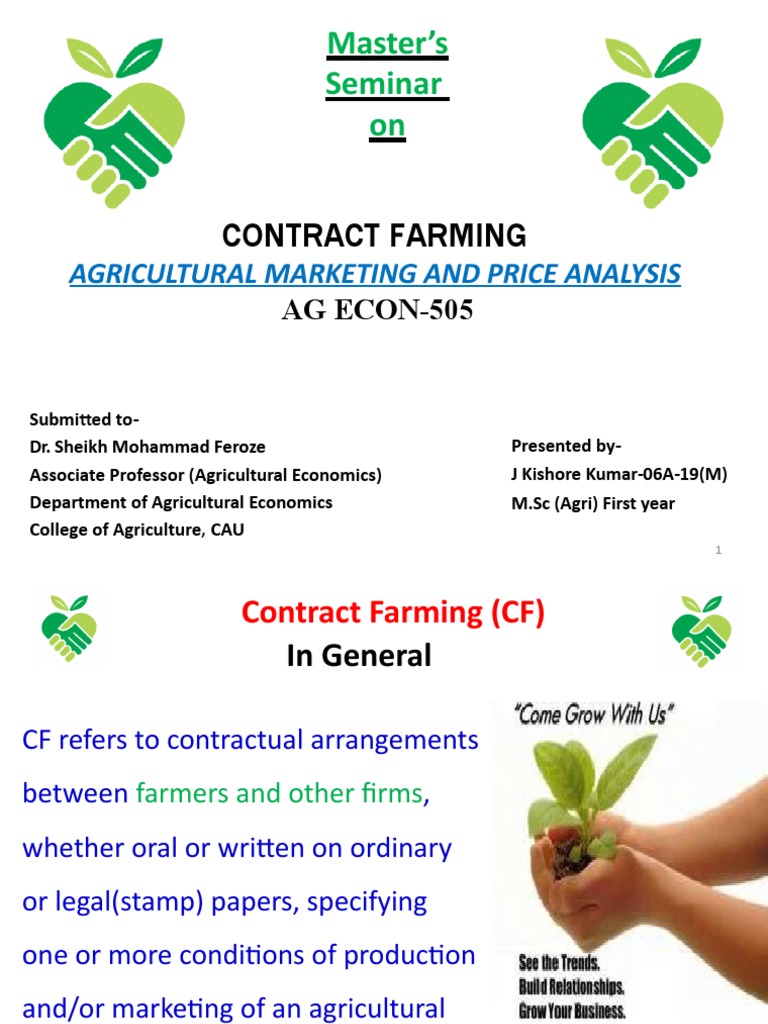 Contract Farming Kishore | PDF | Agriculture | Food Industry