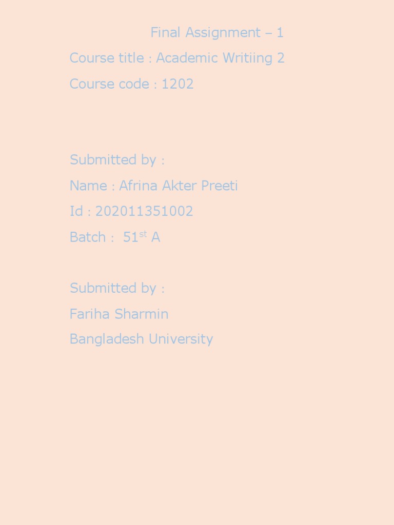 Final Assignment 1 PDF | PDF | Home & Garden