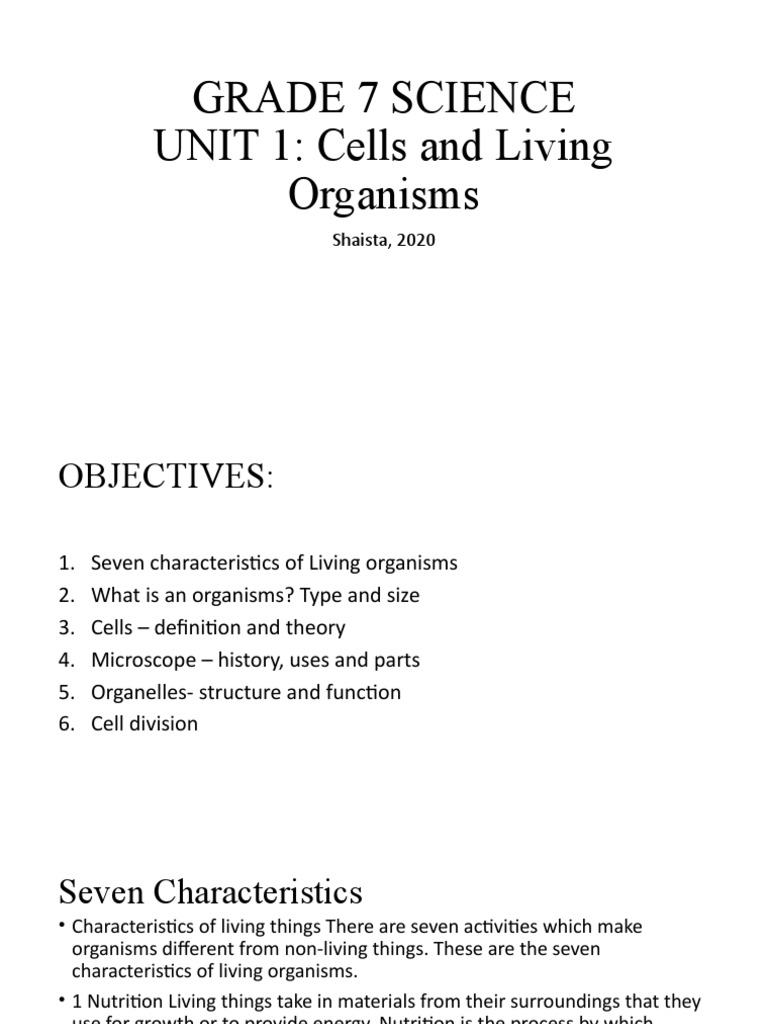 Grade 7 Science | PDF | Organisms | Cell (Biology)