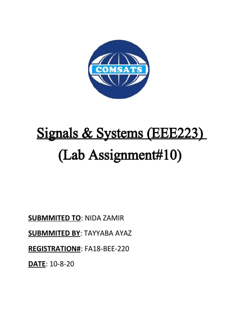Signals and Systems Lab Assignment 10 | PDF | Telecommunications ...