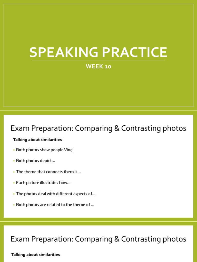 Comparing Photos Speaking Practice | PDF