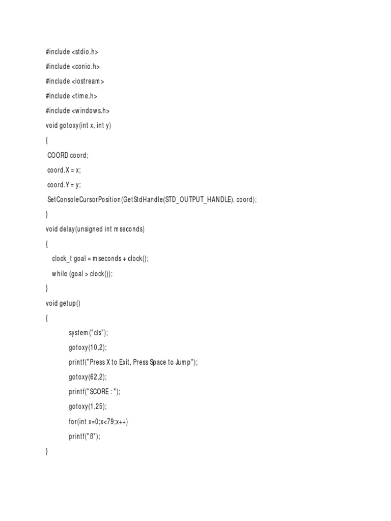 Dinosaurs Game | PDF | Computer Standards | Computer Programming